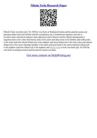 Nikola Tesla Essay | PDF