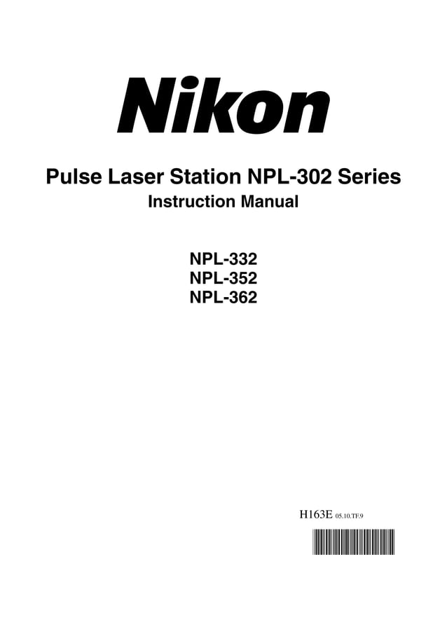 Nikon npl-302-instruction-manual-english | PDF