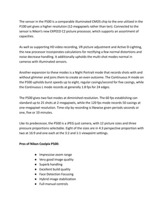 Most Used Nikon Coolpix P500 Camera Review | PDF