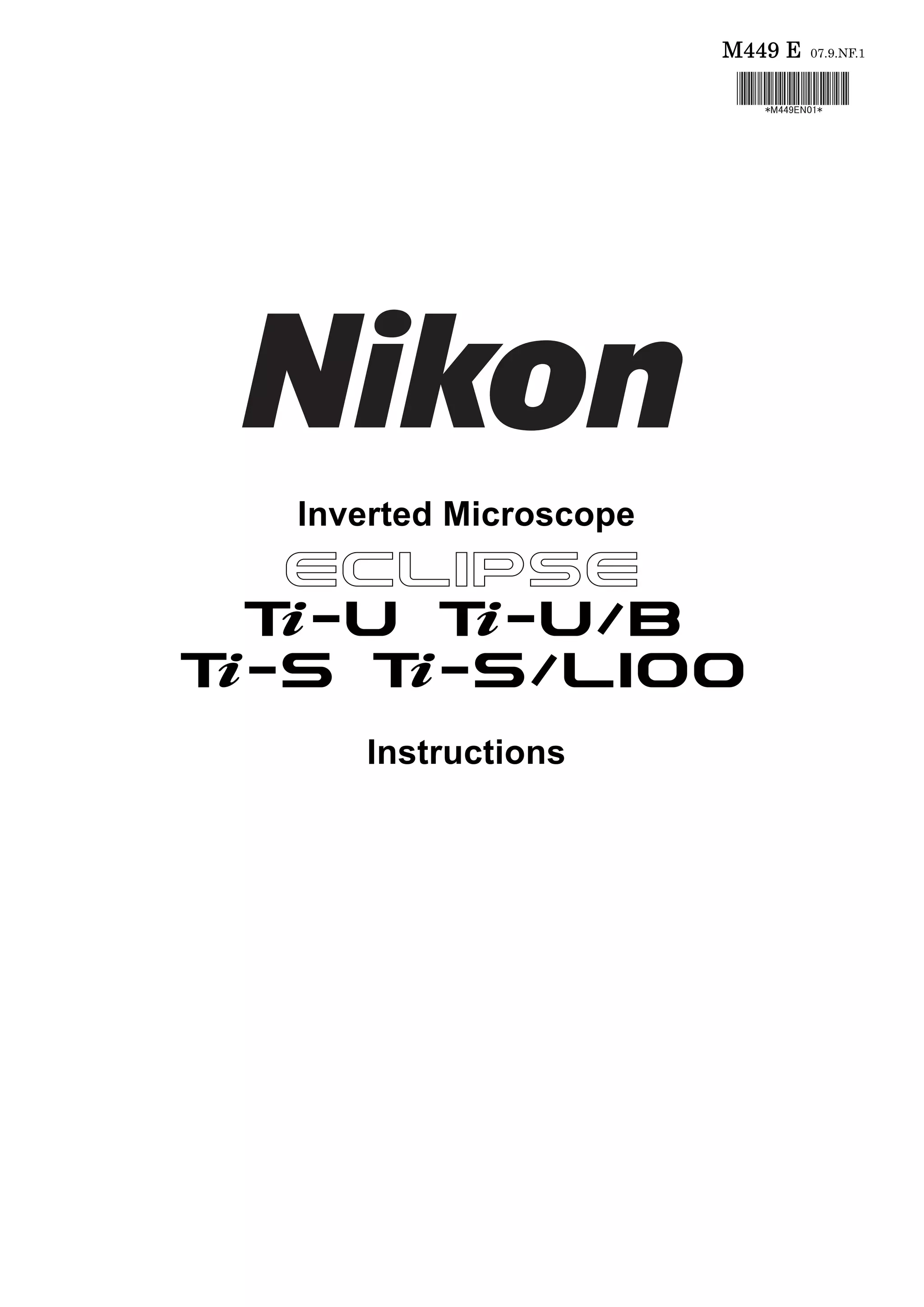 Nikon Ti-U Manual (Eng) | PDF | First Aid | Injuries