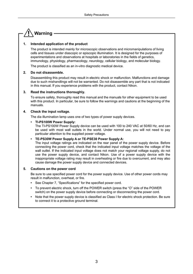 Nikon Ti-U Manual (Eng) | PDF | First Aid | Injuries