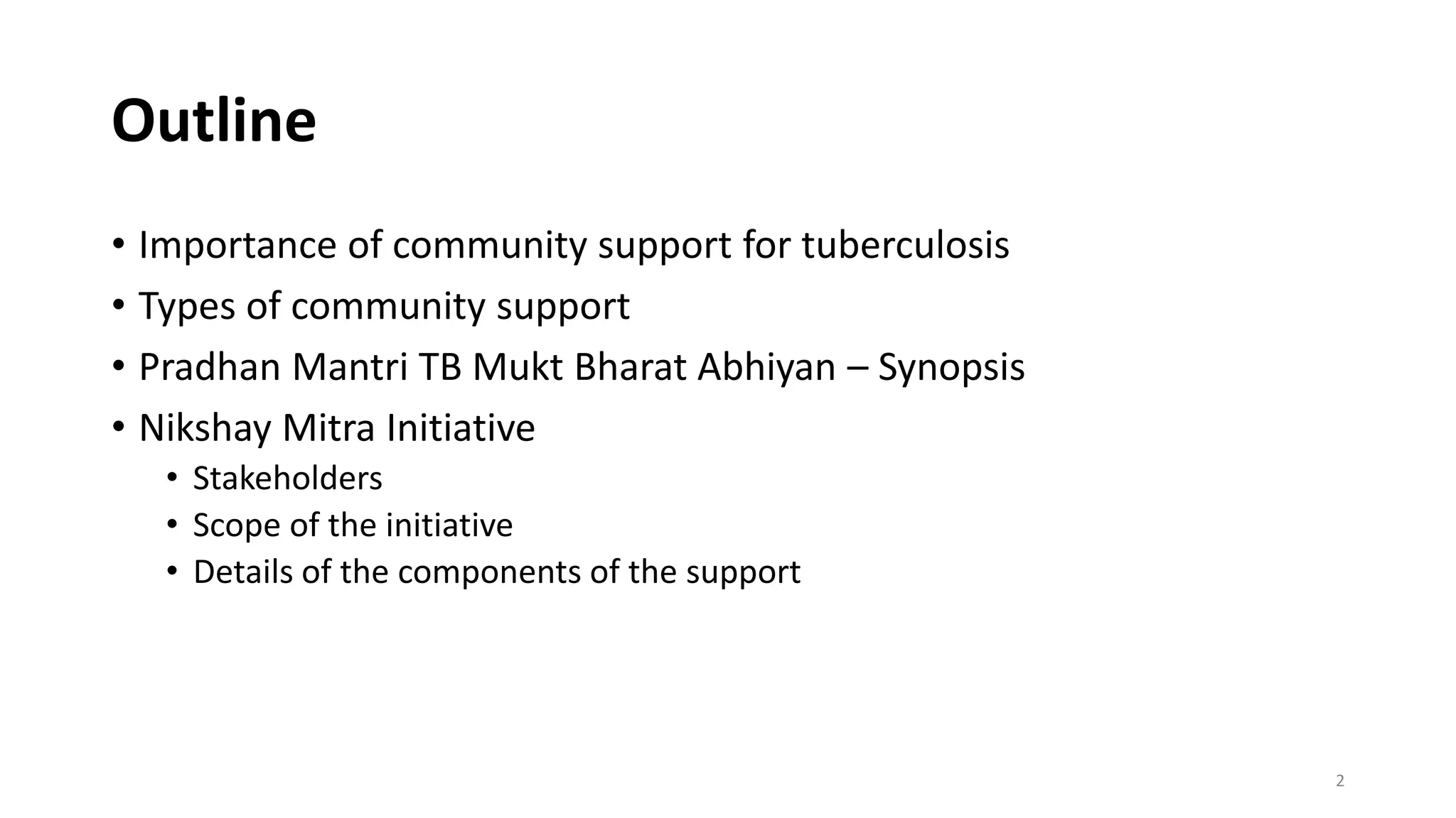 Pradhan Mantri TB Mukt Bharat Abhiyan (PMTBMBH) and Nikshay Mitra ...