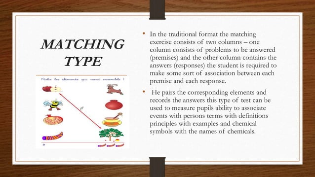 Types of test items and principles for constructing test items | PPTX
