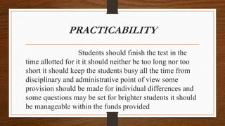 Types of test items and principles for constructing test items | PPTX