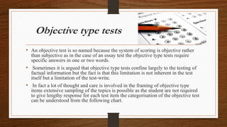 Types of test items and principles for constructing test items | PPT