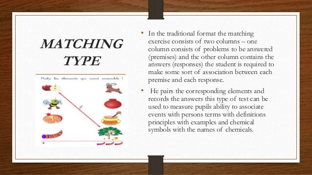 Types of test items and principles for constructing test items
