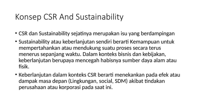 Nilai-nilai CSR dan keberlanjutannya.pptx | Free Download