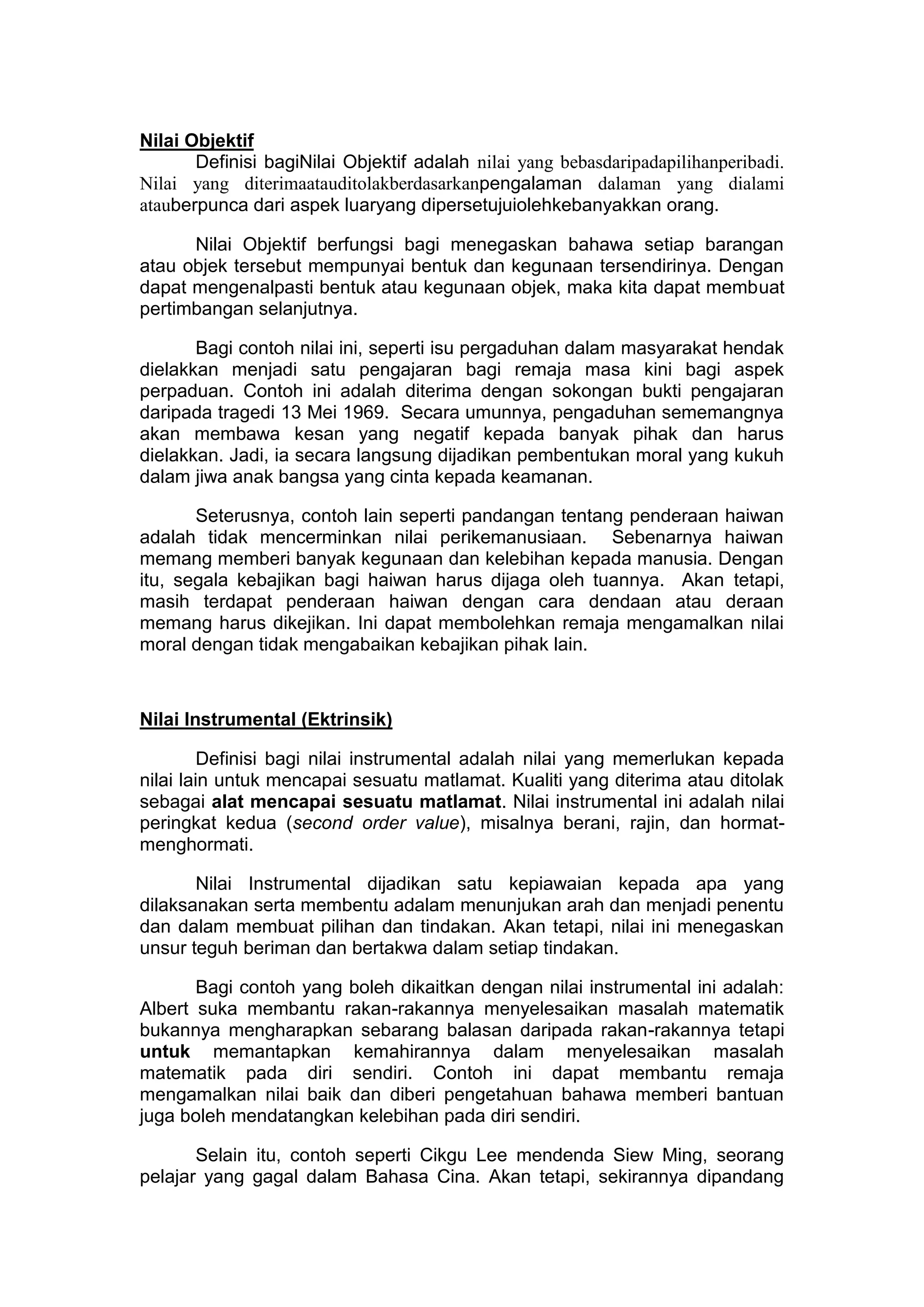 Nilai nilai moral | DOCX