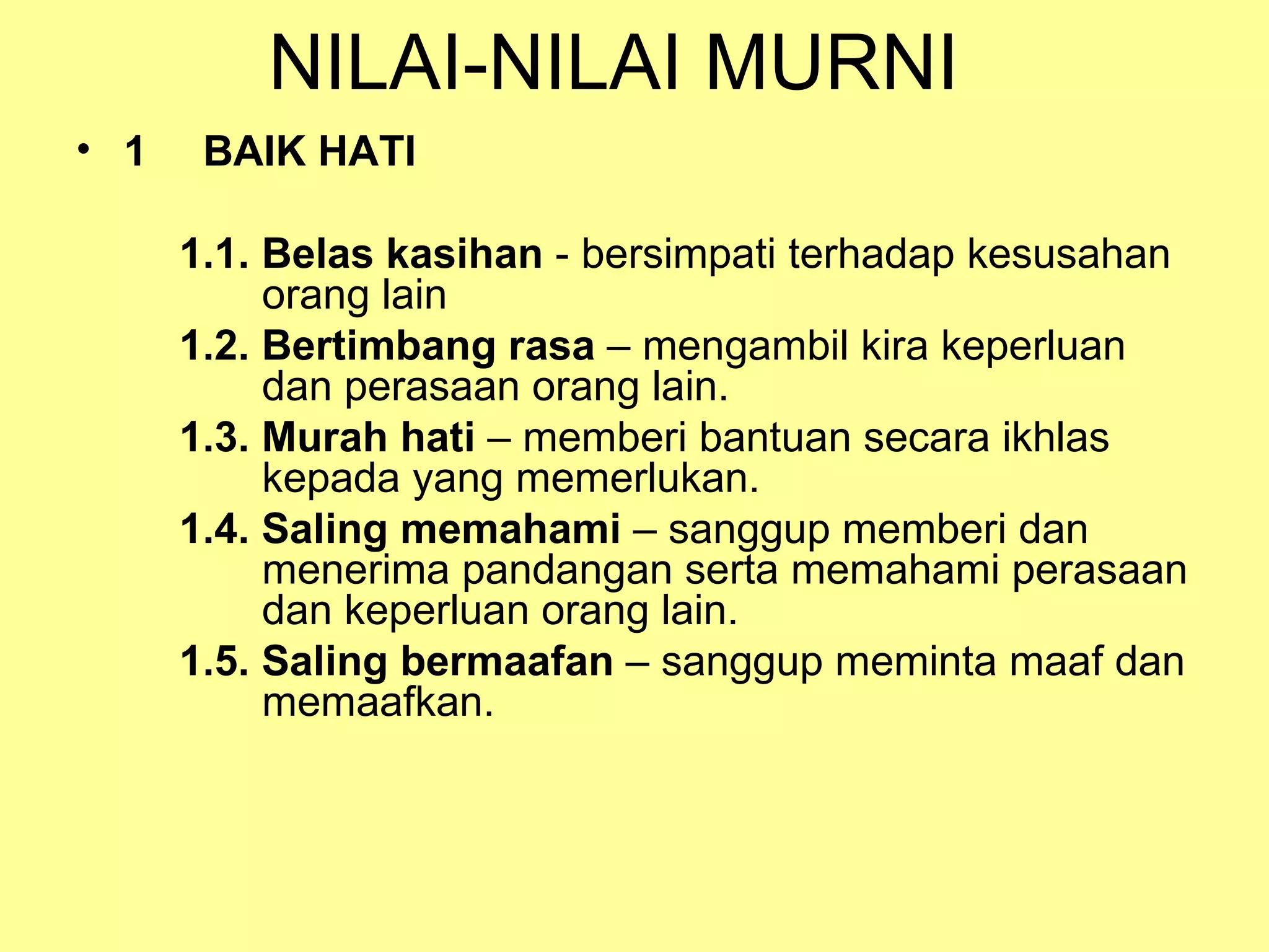Nilai nilai murni | PPT
