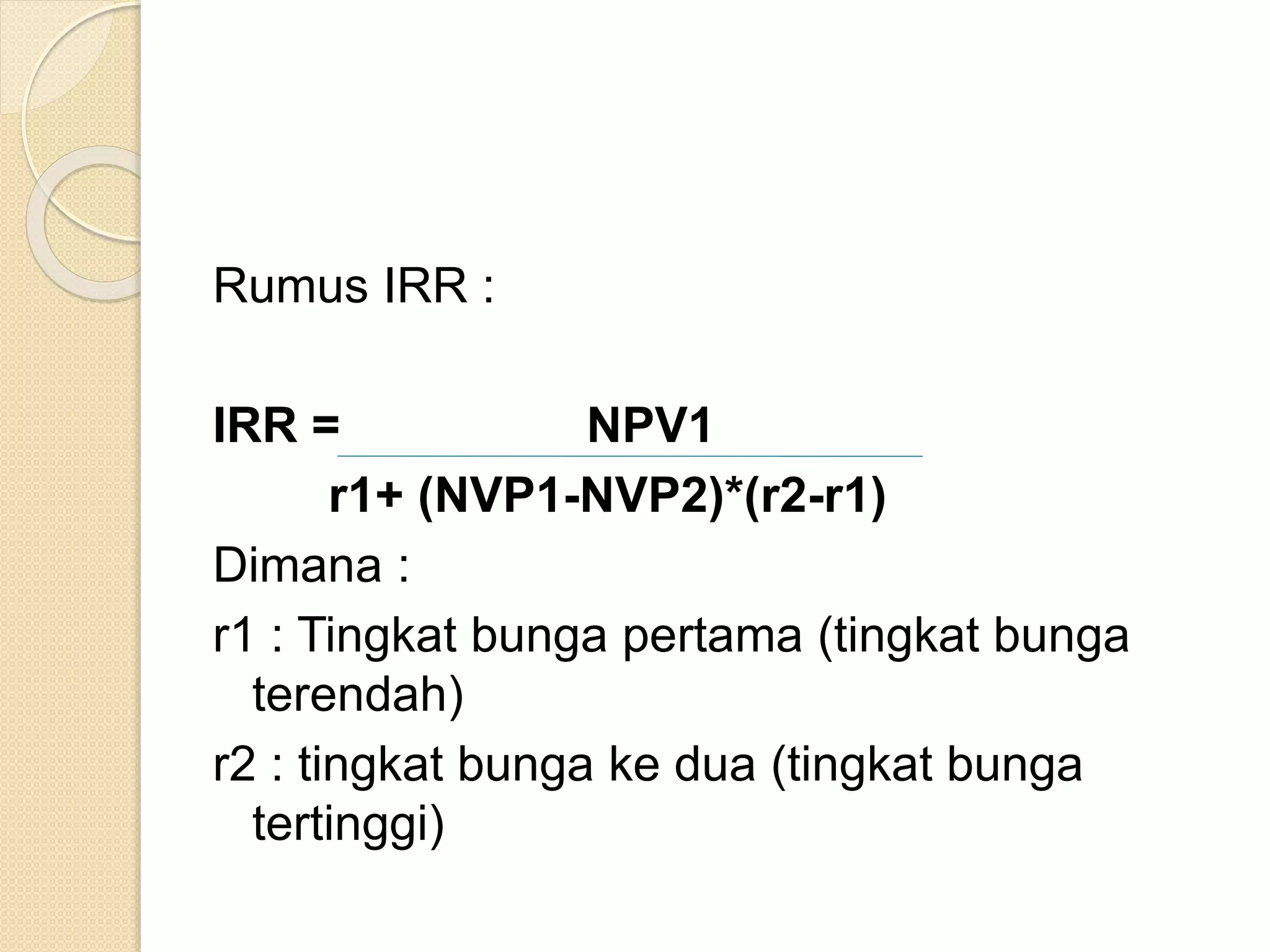 Nilai Bersih Sekarang NPV | PPTX