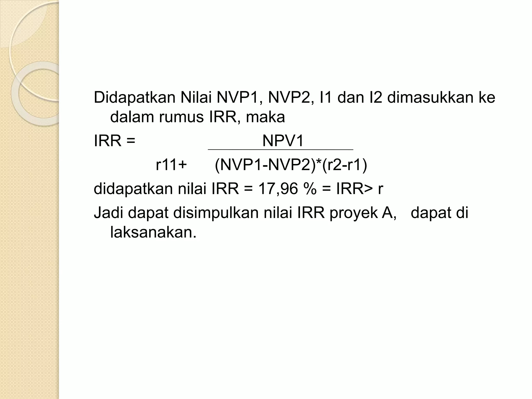 Nilai Bersih Sekarang NPV | PPTX