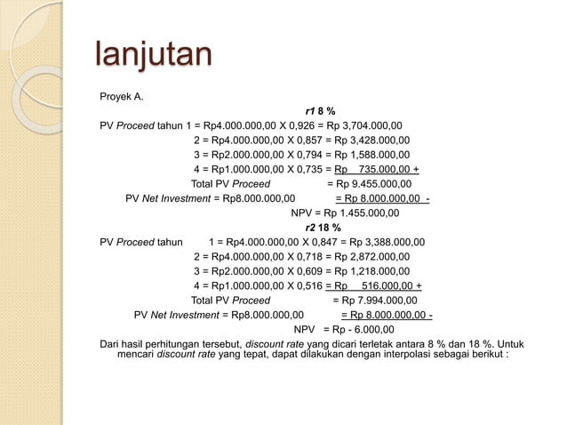 Nilai Bersih Sekarang NPV | PPTX