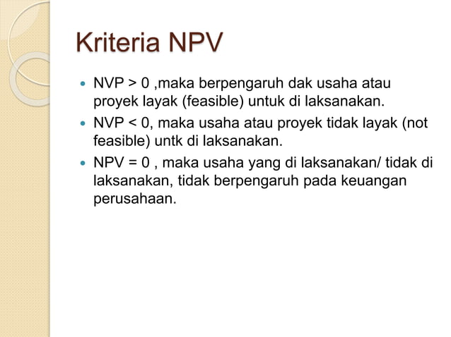 Nilai Bersih Sekarang NPV | PPTX