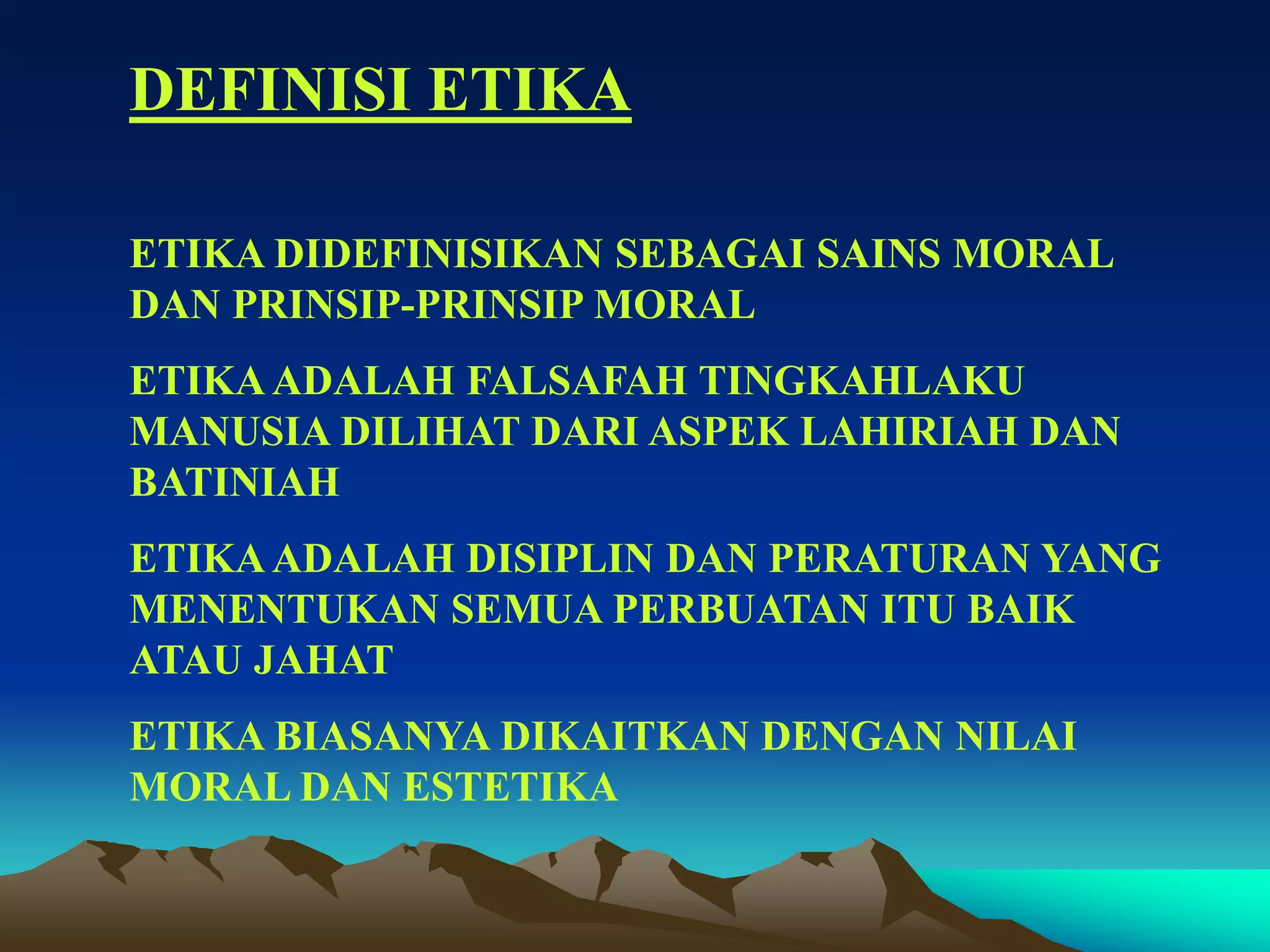 Nilai dan etika dalam perkhidmatan awam | PPT