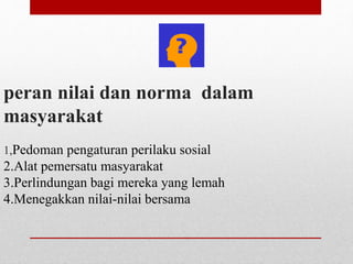 Nilai dan norma masyarakat | PPTX