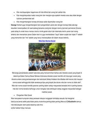Nilai dan norma sosial | DOC