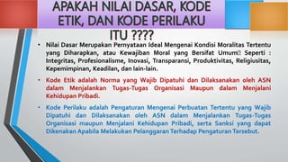 Nilai dasar, kode etik dan kode perilaku asn kemenag by aziezah | PPTX