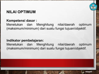 Menentukan Nilai Maksimum dan Minimum | PPT