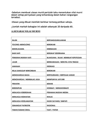Nilai murni | DOCX
