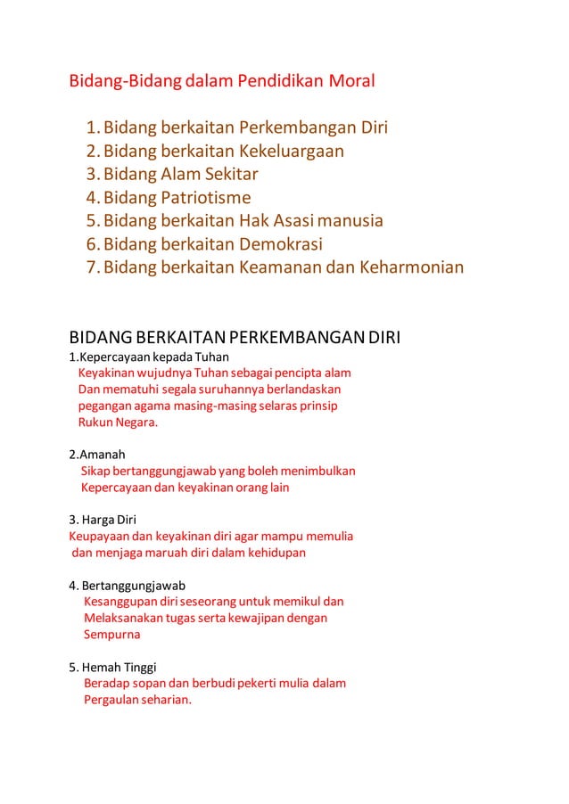 Nilai perkembangan diri | PDF