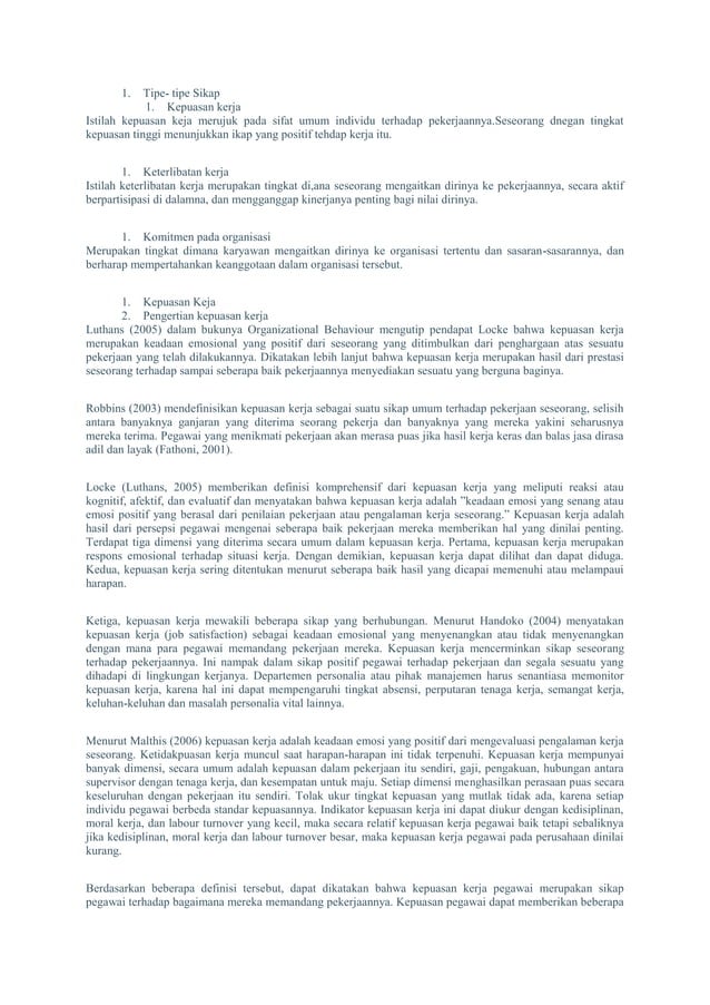 Nilai, sikap, kepuasan kerja, persepsi dan pengambilan keputusan individu | DOCX