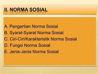 Nilai sosial dan norma sosial | PPTX