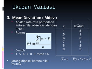 NILAI TENGAH PADA UJI STATISTIK DESKRIPTIF.ppt