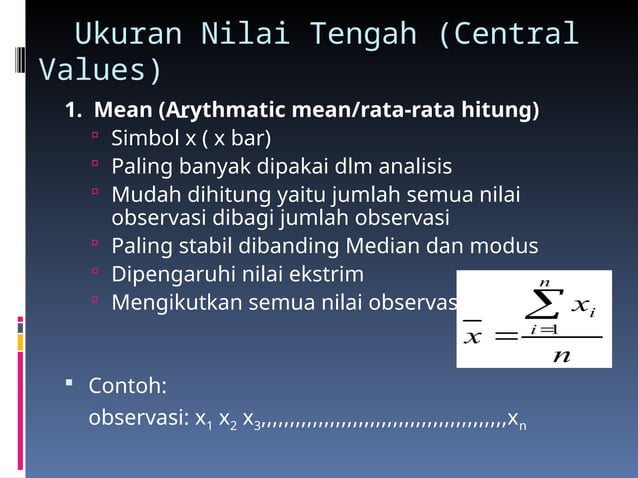 NILAI TENGAH PADA UJI STATISTIK DESKRIPTIF.ppt | Free Download