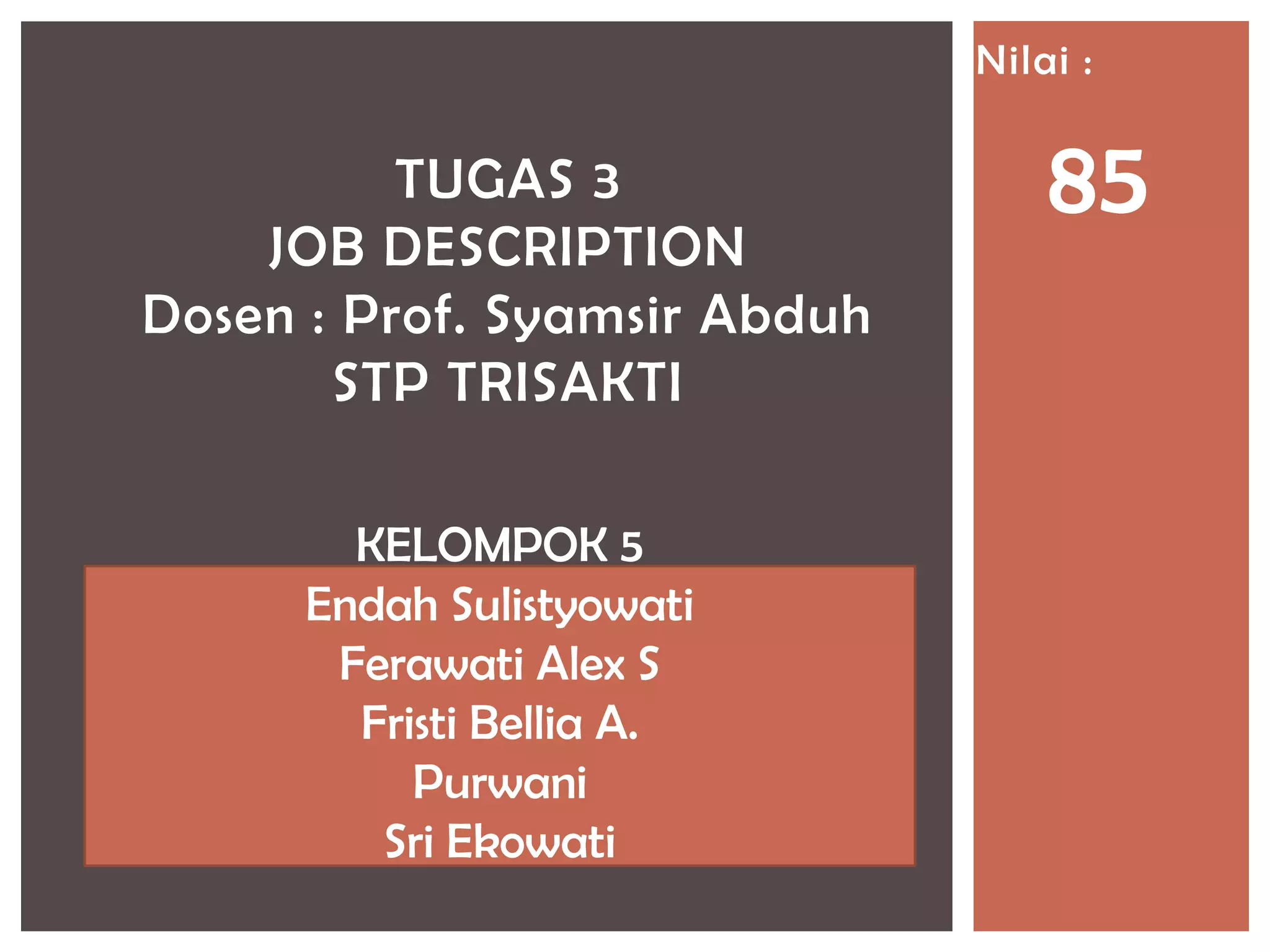 Nilai tugas kelompok 3 | PPT