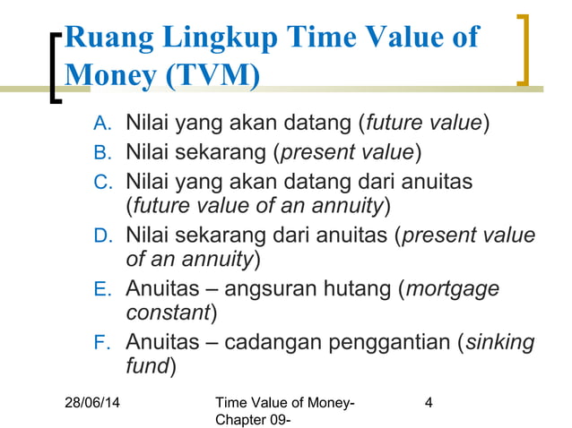 Nilai Waktu Uang Time Value Of Money