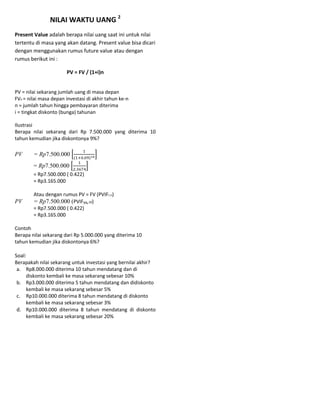 Nilai waktu uang 1 | PDF