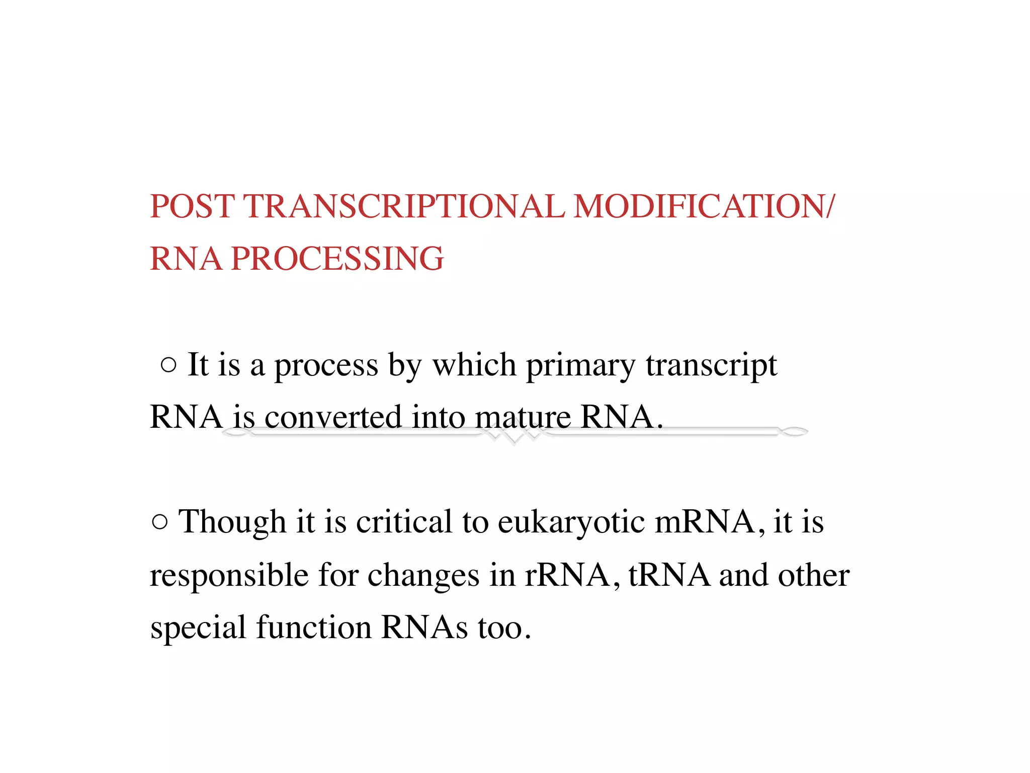 post transcriptional modifications | PDF