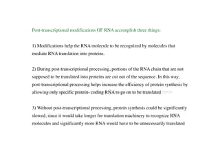 post transcriptional modifications | PPT