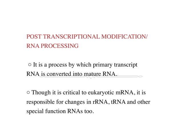 post transcriptional modifications | PDF | Biological Sciences | Science
