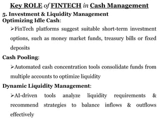 KEY ROLE OF FINTECH IN CASH MANAGEMENT & CHALLENGES IN ADOPTING FINTECH ...