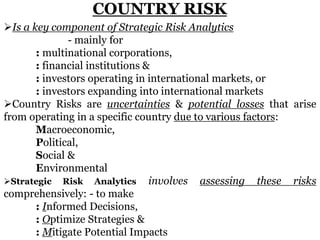 Meaning, Need & Key Components of Country Risk | PPT