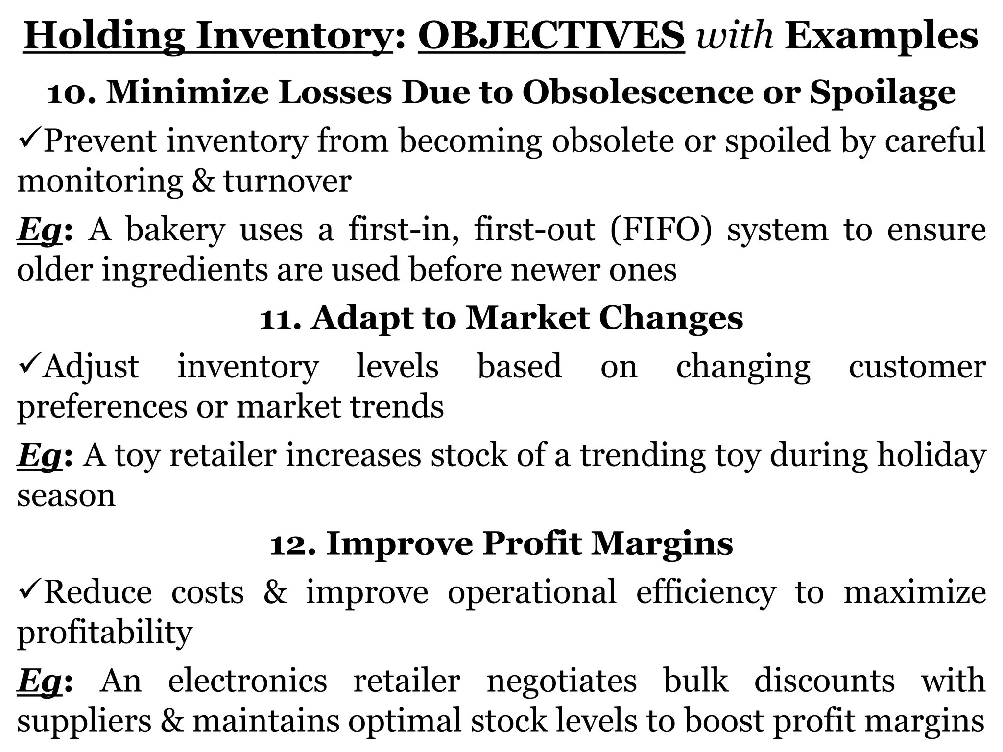 OBJECTIVES AND BENEFITS OF HOLDING INVENTORY | PDF