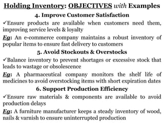 OBJECTIVES AND BENEFITS OF HOLDING INVENTORY | PDF