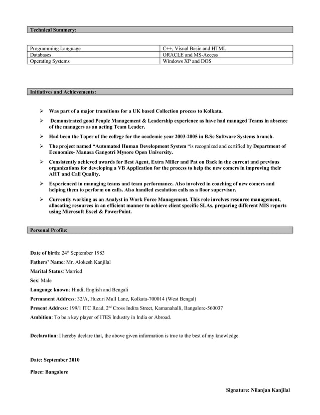 Nilanjan cv | DOC