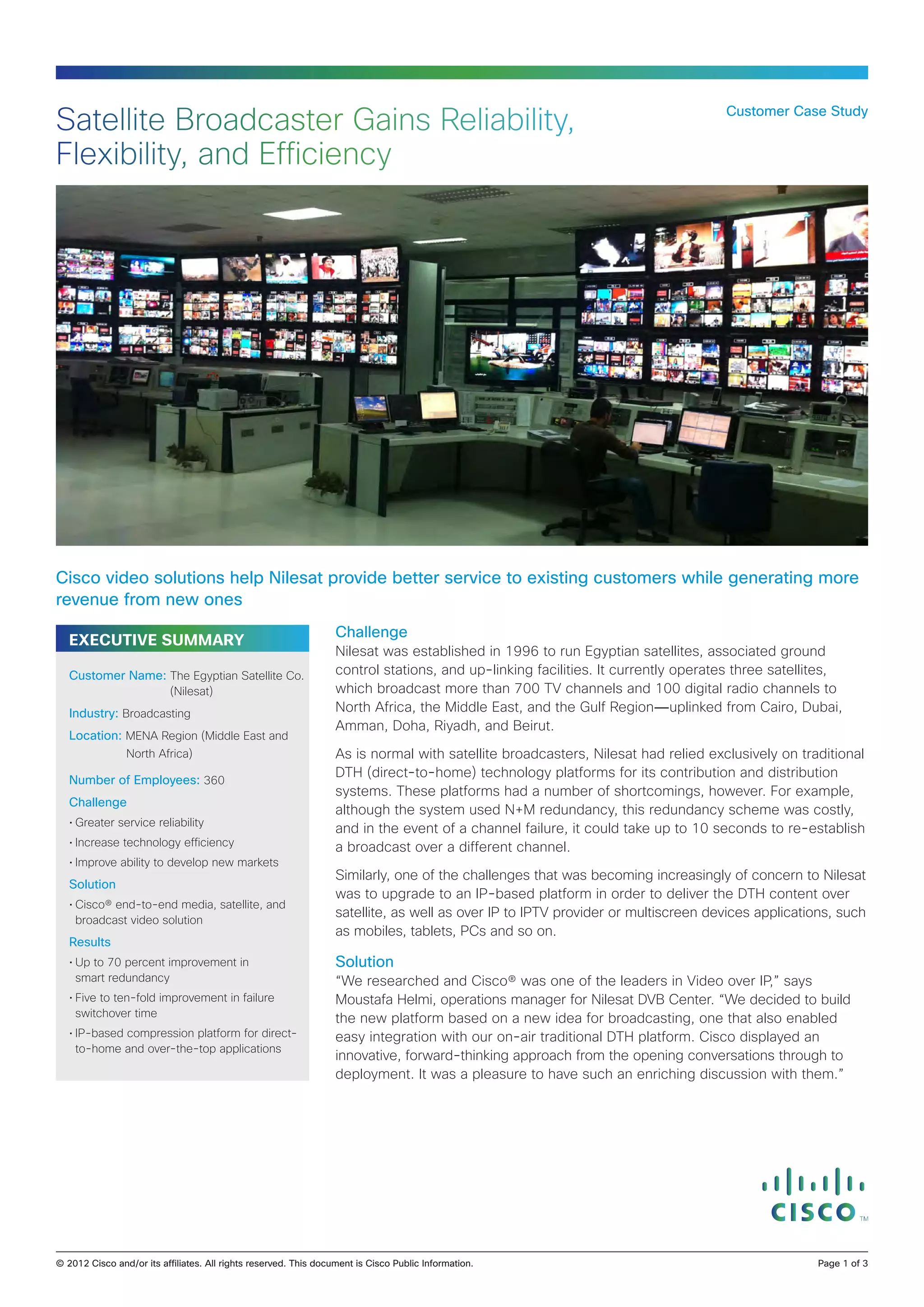 Nilesat (The Egyptian Satellite Co.) | PDF