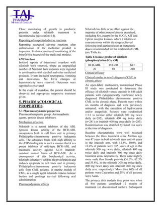 Nilotinib Capsules Taj Pharma SmPC | PDF