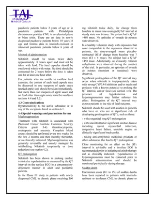 Nilotinib Capsules Taj Pharma SmPC | PDF