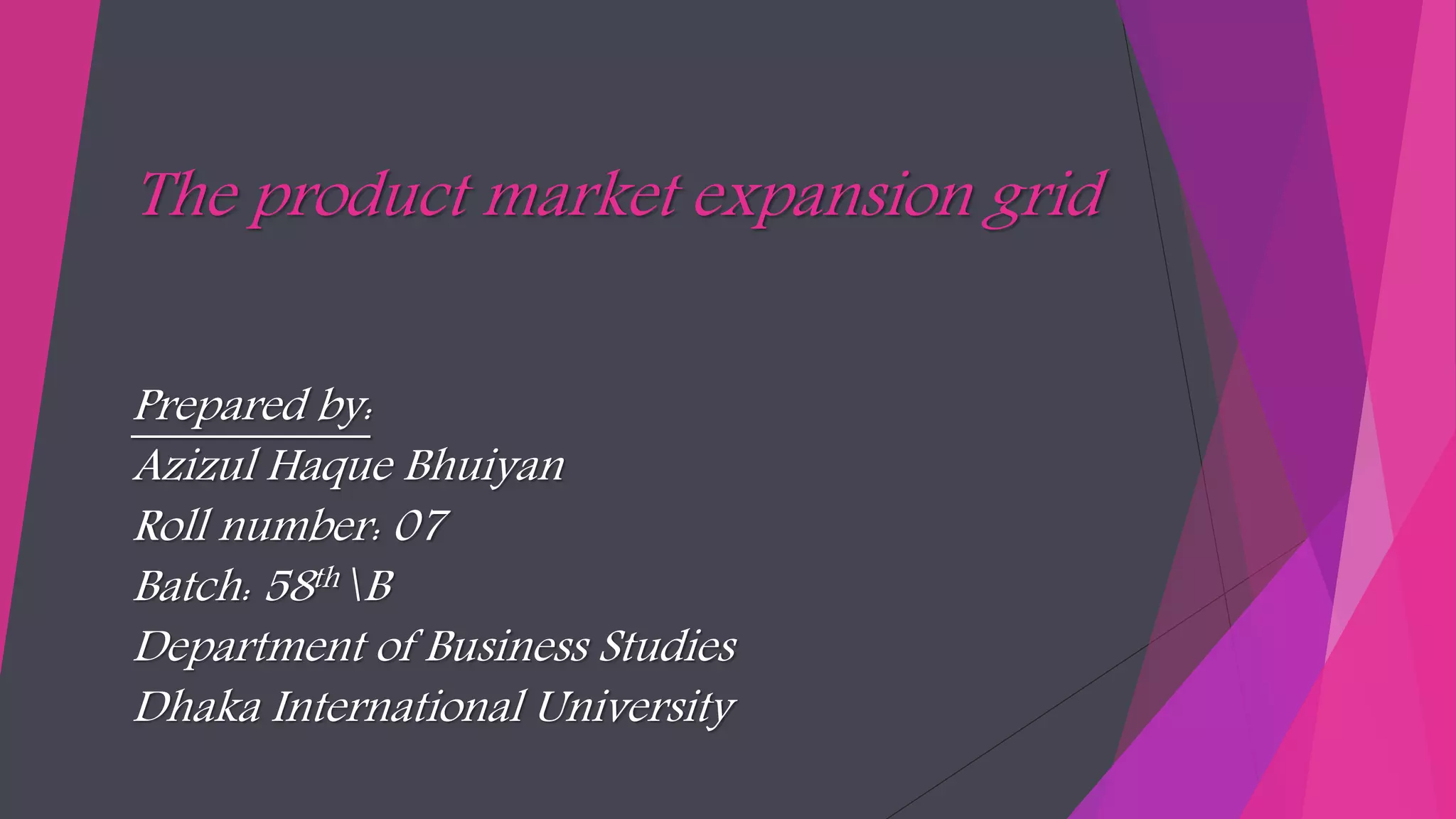 The product market expansion grid | PPTX