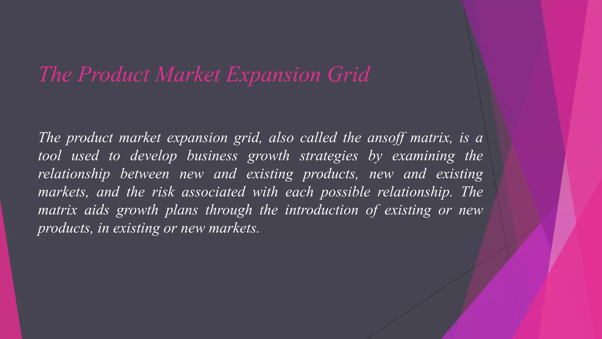 The product market expansion grid | PPTX