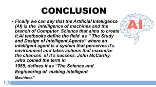 ARTIFICIAL INTELLIGENCE (A.I) | PPTX | Artificial Intelligence ...