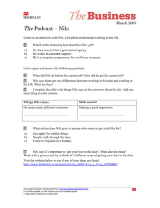 Nils worksheet | PDF