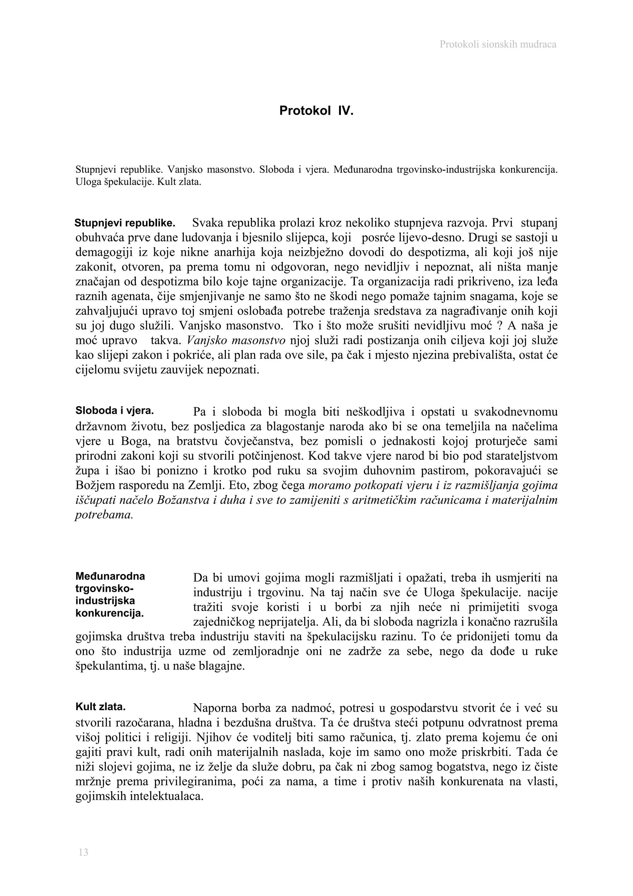 Nilus - Protokoli sionskih mudraca | PDF