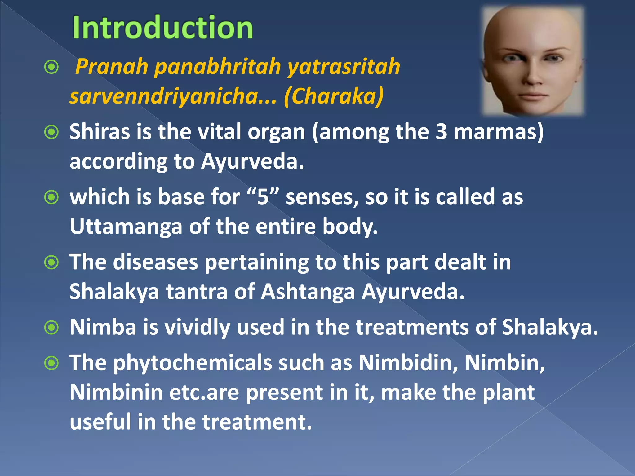 Pharmacological study of Nimba(Azadirachta indica) in relation to ...