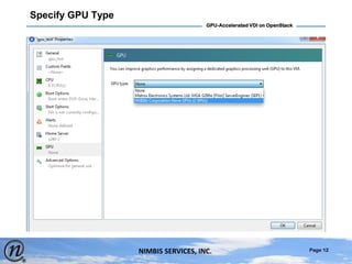 GPU Accelerated Virtual Desktop Infrastructure (VDI) on OpenStack | PPT