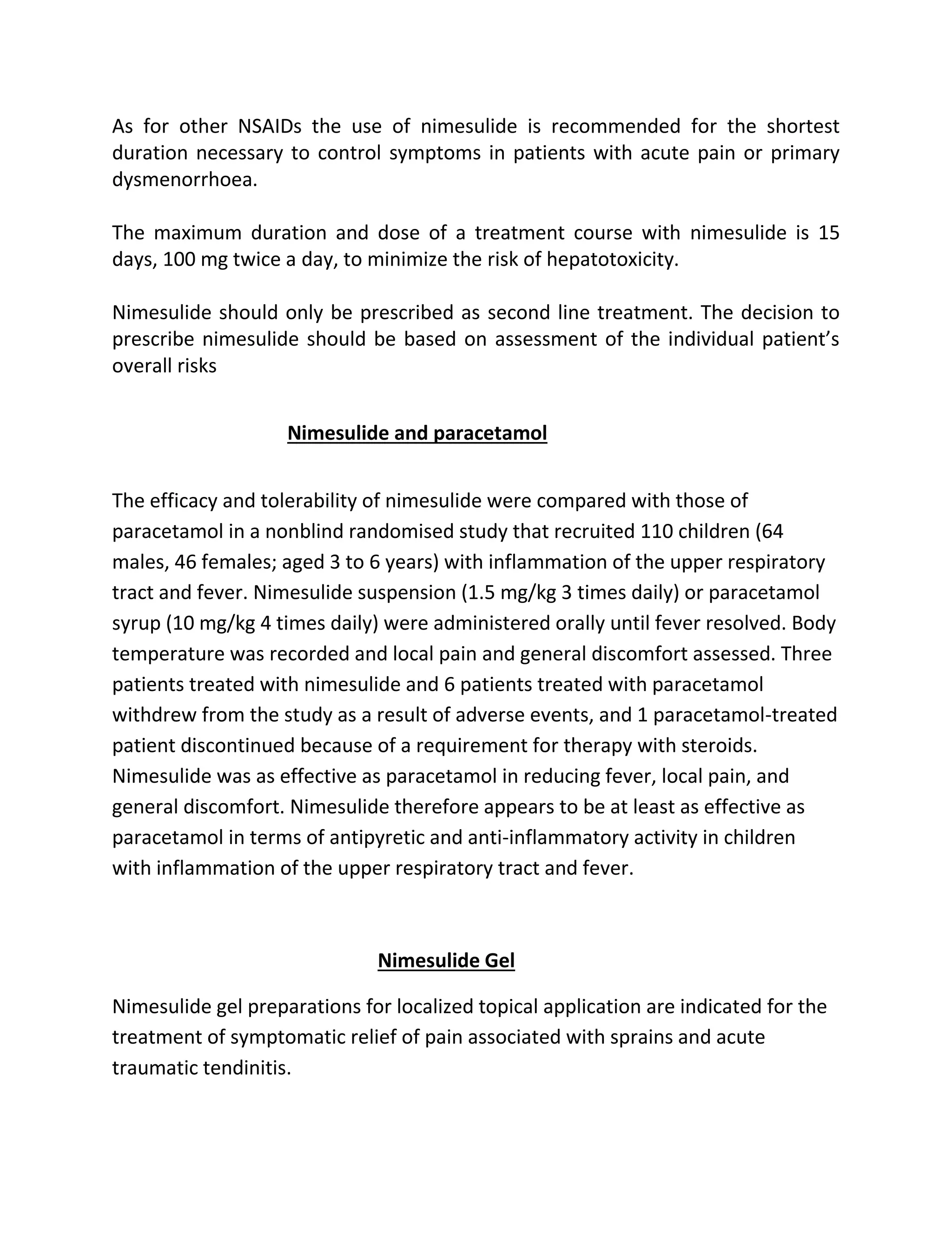 Nimesulide tablet | DOCX